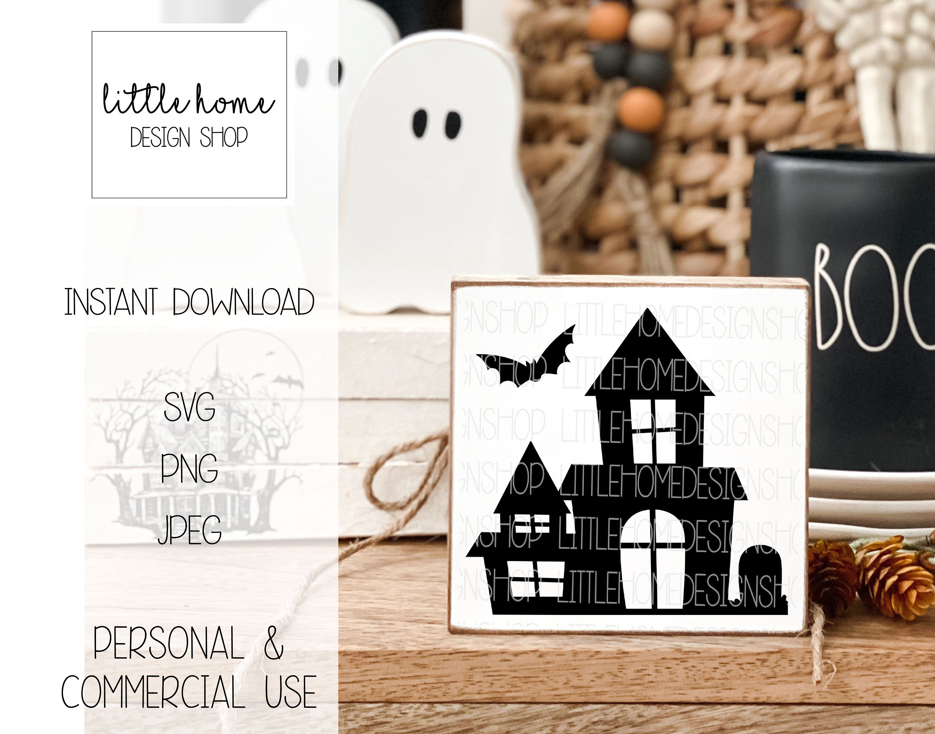 Haunted House Svg, Haunted Mansion Svg, Halloween Sign Svg, Halloween ...