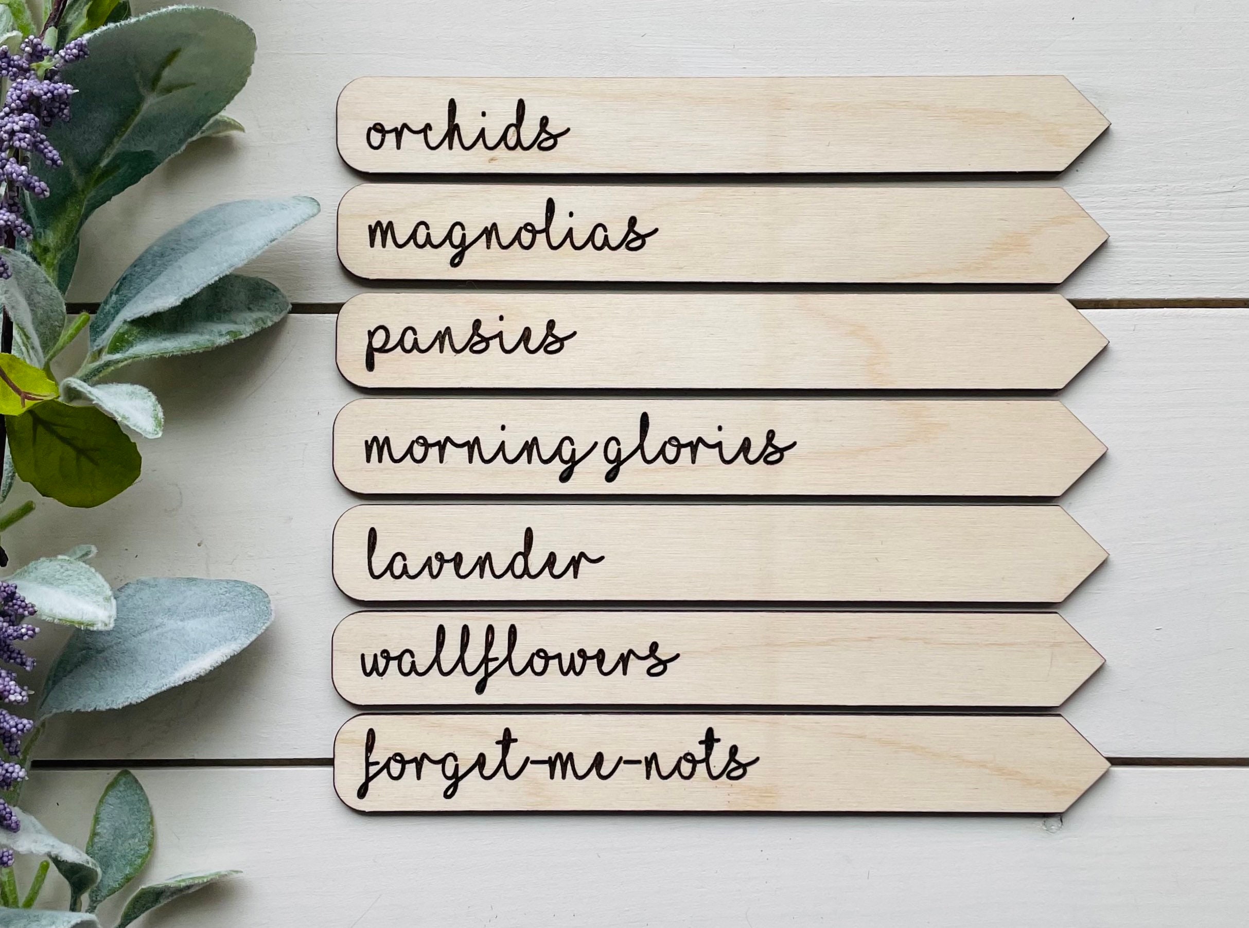 Flower Markers Svg Flower Marker Laser File Flower Labels - Etsy