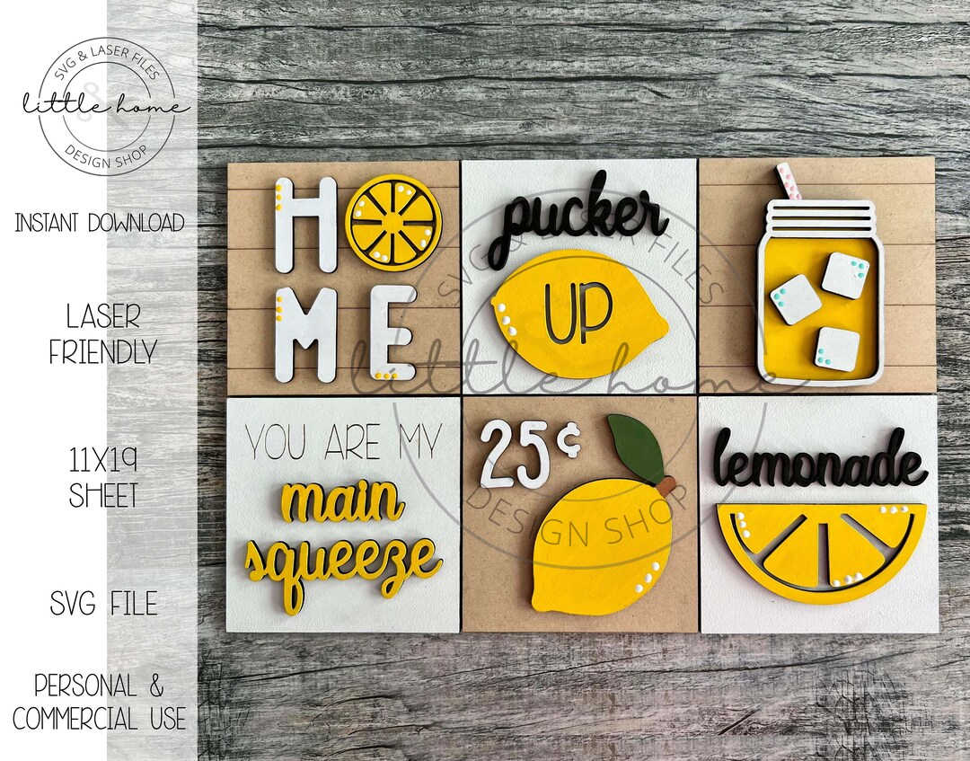 Lemon Interchangeable Leaning Sign Svg, Summer Ladder Inserts, Lemon ...