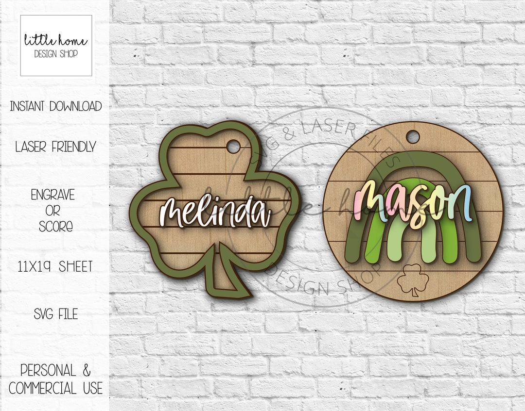 St. Patricks Name Tag Svg Shamrock Name Tag Svg St Patricks - Etsy