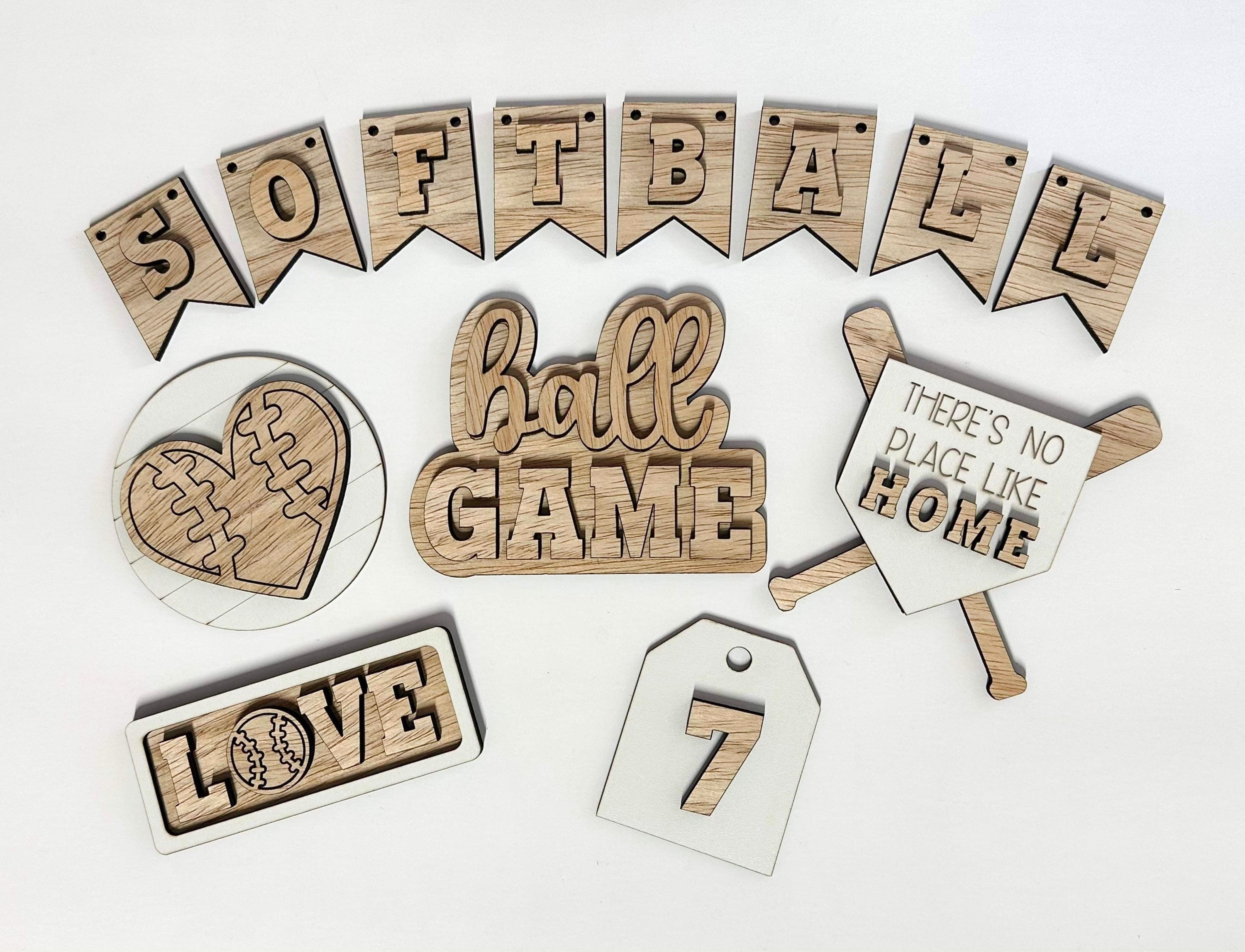 Softball Tiered Tray Svg Softball Laser Cut Files Baseball - Etsy