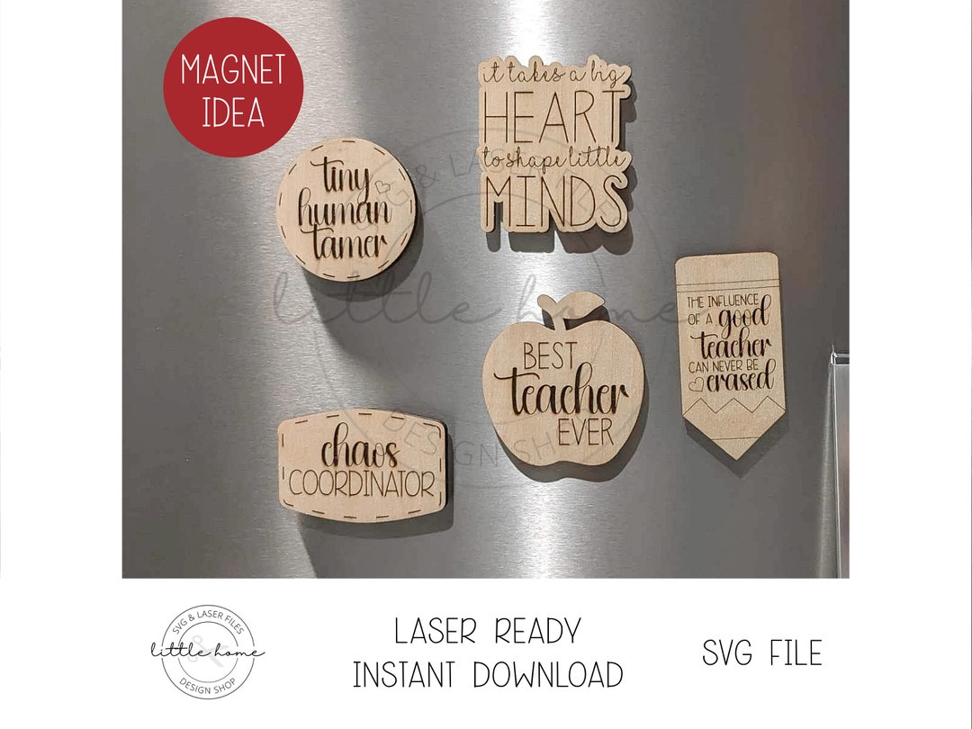 Teacher Photo Magnet Bundle Laser SVG File, Teacher Appreciation Gift ...