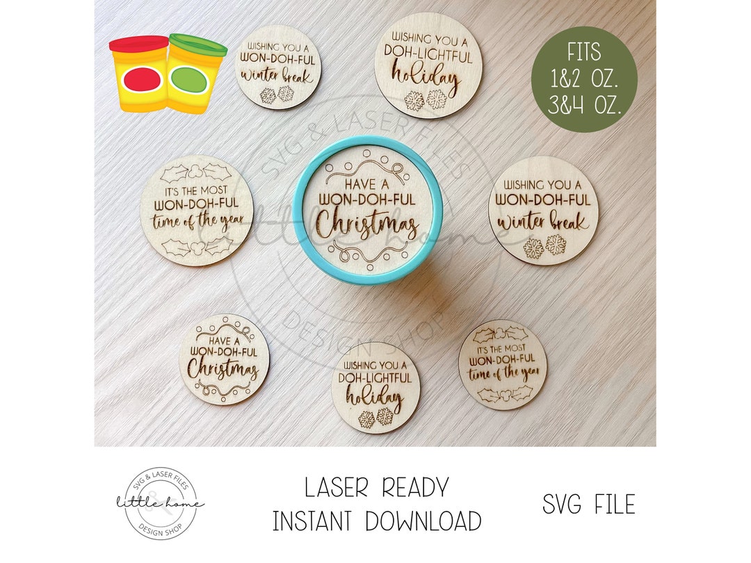 Christmas Playdoh Tags Svg, Christmas Play Doh Tag Laser File, Holiday ...