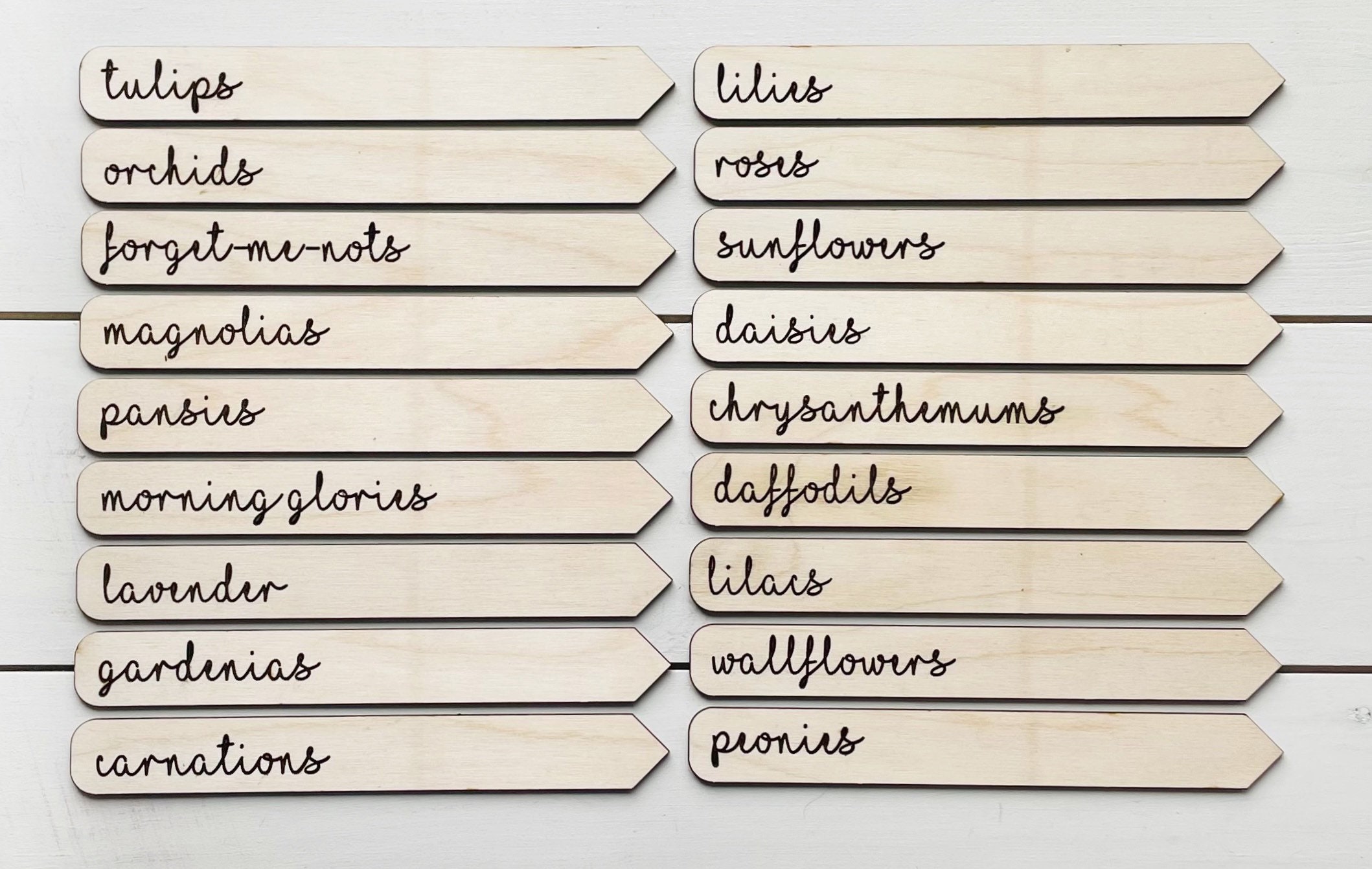 Flower Markers Svg Flower Marker Laser File Flower Labels - Etsy