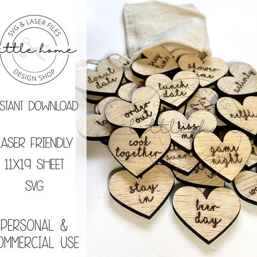 Couples Valentine Bucket List Tokens SVG Date Night Valentine - Etsy