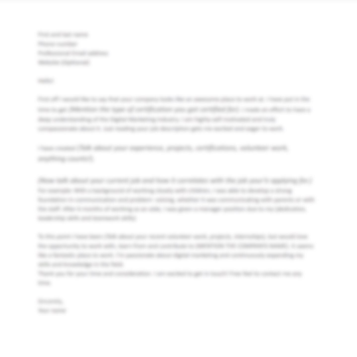 The Cover Letter Template That Got Me Hired in Marketing - Etsy