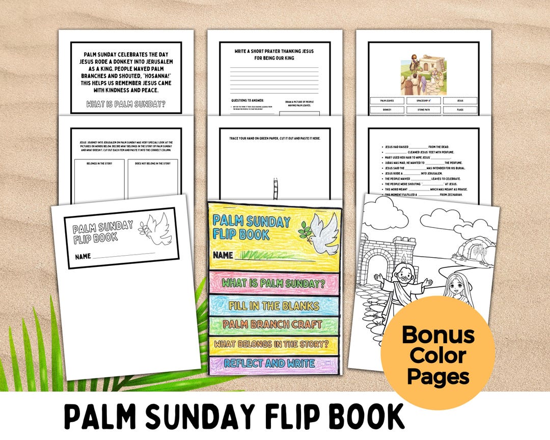 Palm Sunday Holy Week Printable Flip Book Activity for Ages 6-9 ...