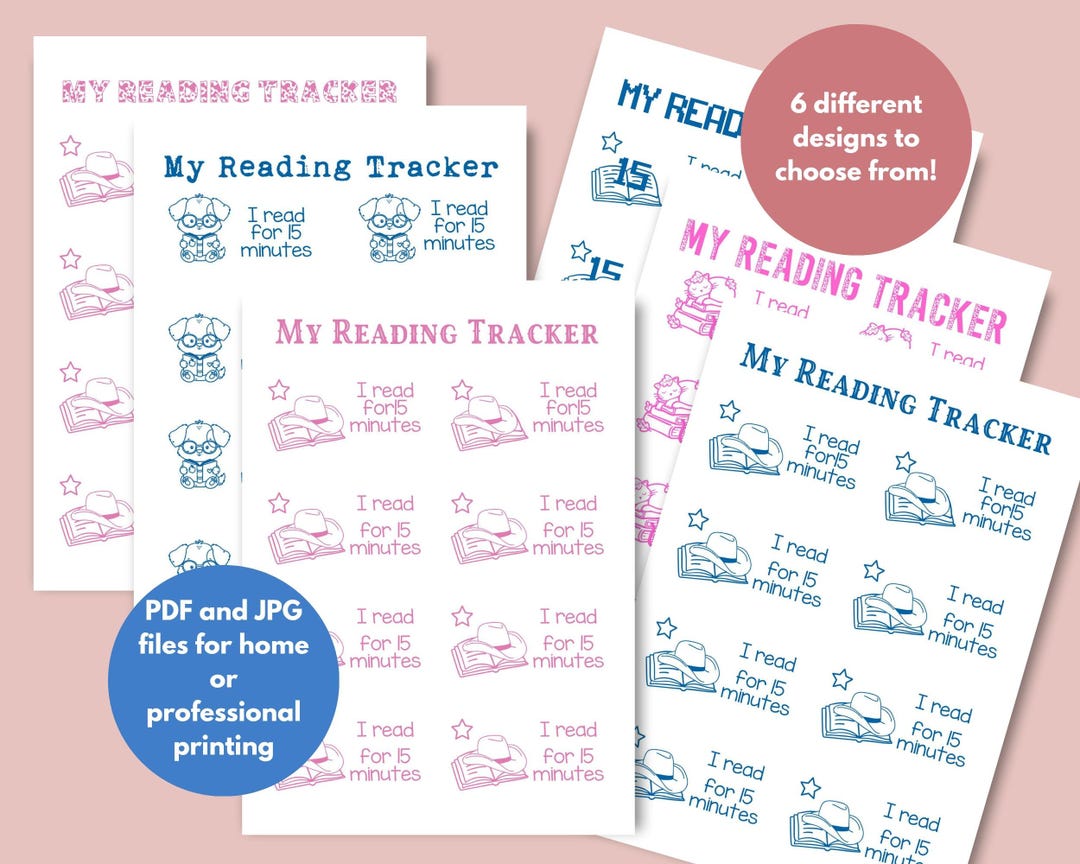 Printable Reading Tracker and Challenge Sheets Bundle, 8.5x11 PDF/JPG ...