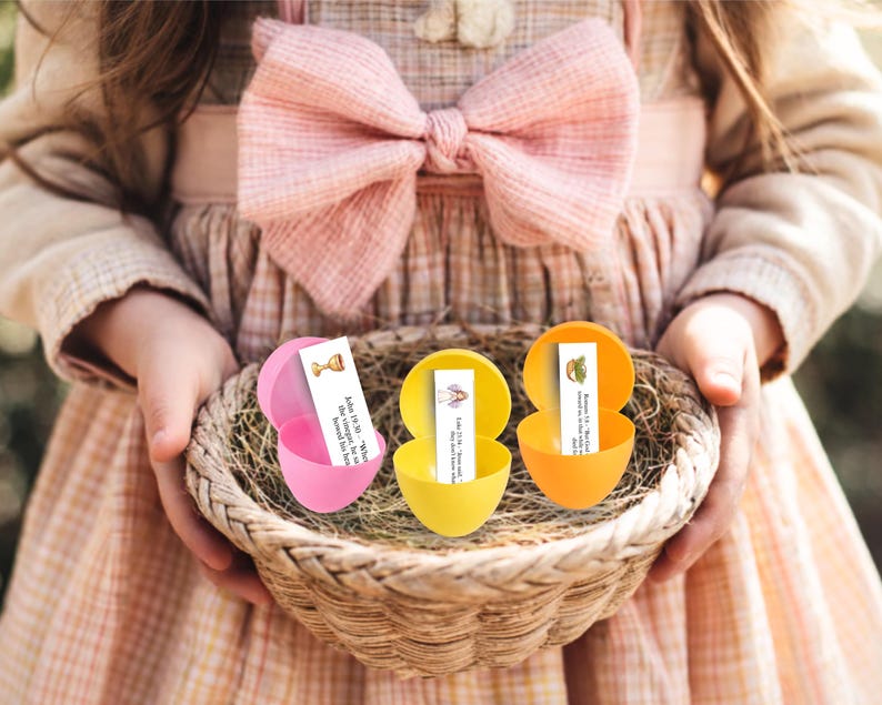 Christian Easter Egg Fillers Printable, Bible Verse Strips for Kids ...