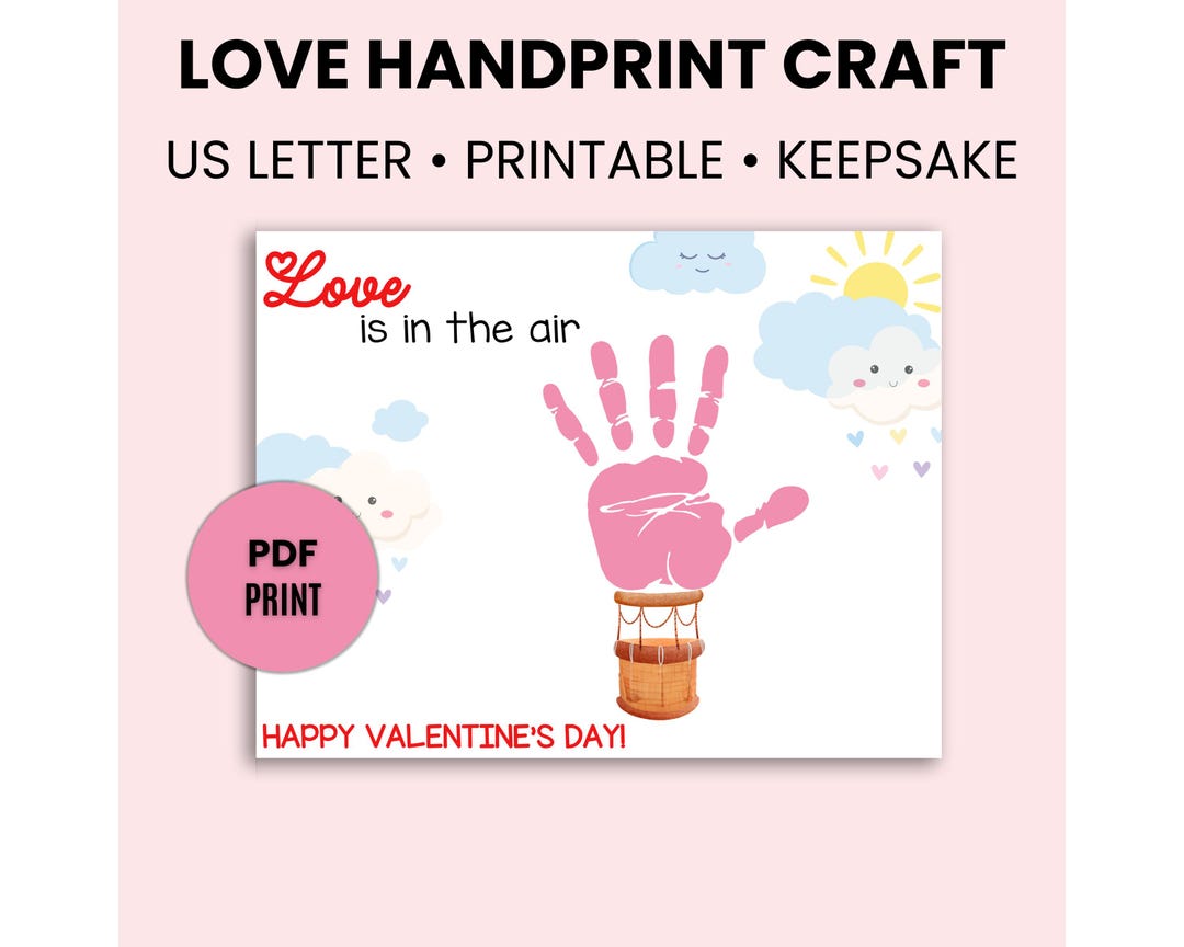 Printable Valentine Handprint Craft for Kids Keepsake, Homeschool ...