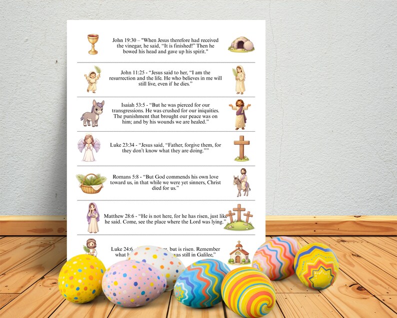 Christian Easter Egg Fillers Printable, Bible Verse Strips for Kids ...