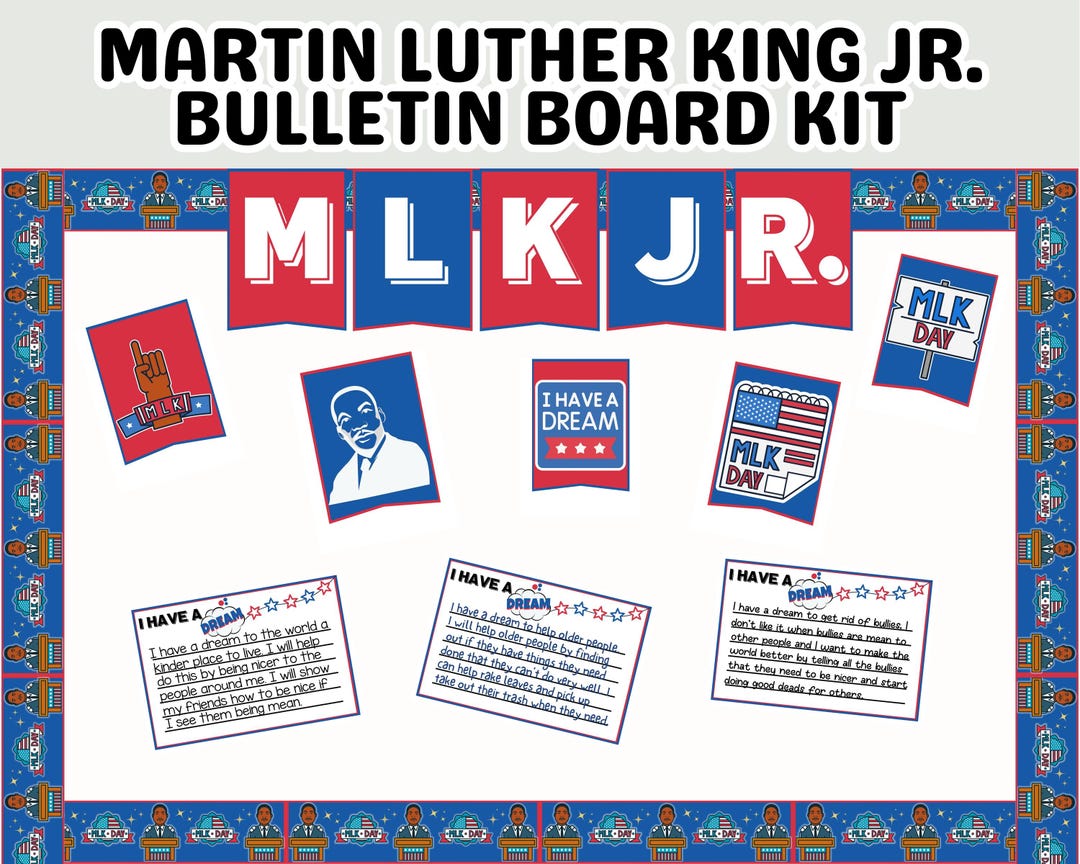 Martin Luther King JR Bulletin Board Kit, Bonus Writing Prompt ...