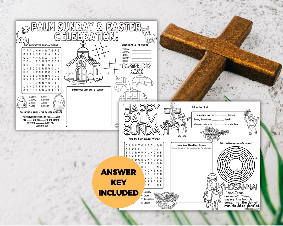 Easter Story Activity Placemat Printable, 4 Bonus Coloring Pages ...