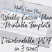 Weekly Lesson Plan Template, Digital Download Lesson Planner, Printable ...