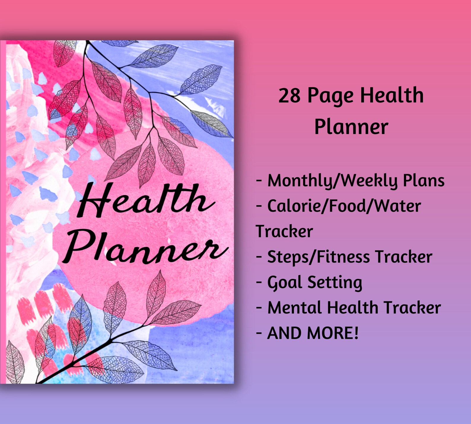 PRINTABLE Health Planner, Health Planner, Fitness Planner, 6x9, Letter ...