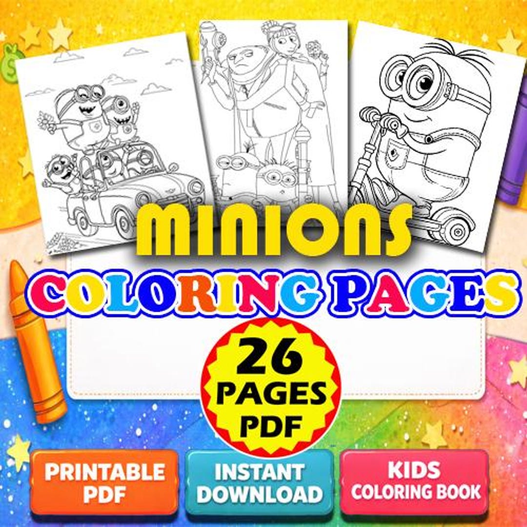 26 MINIONS Inspired Coloring Pages | Kids Coloring Sheets | Printable ...