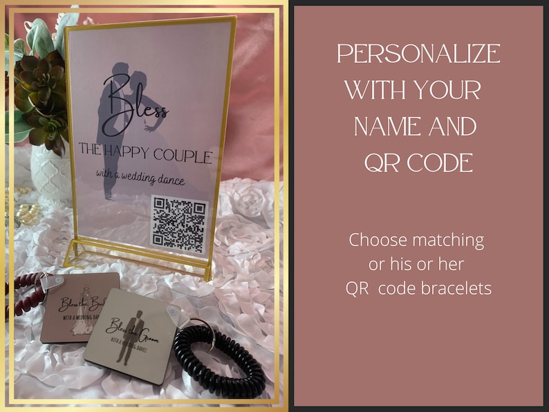 Personalized Wedding QR Code Bracelet: Cash App, Venmo - Etsy