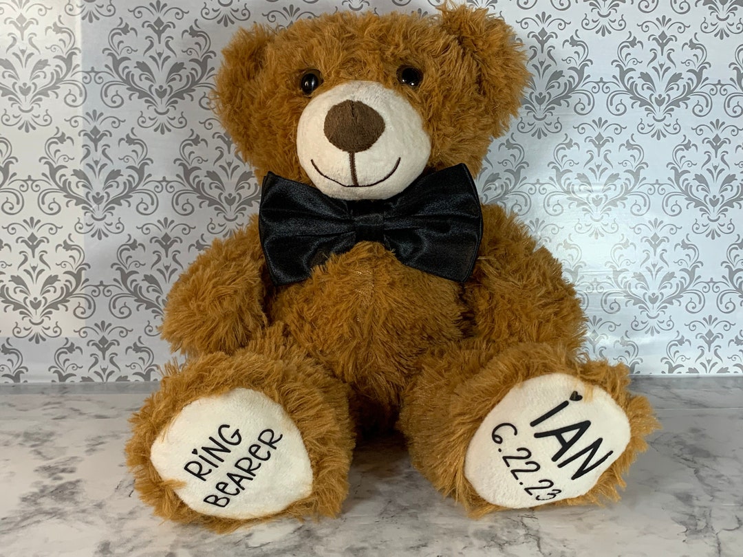 Ring Bearer Teddy Bear, Proposal Gift, Stuffed Animal Personalized ...