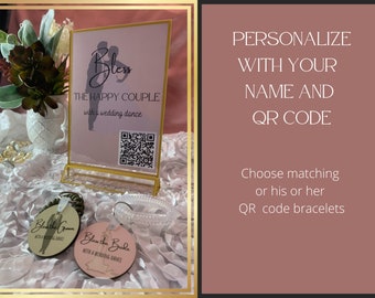Photo Wedding Money Dance QR Code Bracelet, QR Code Wedding Dance Sign ...