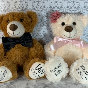 Flower Girl Teddy Bear, Proposal Gift, Stuffed Animal Personalized ...