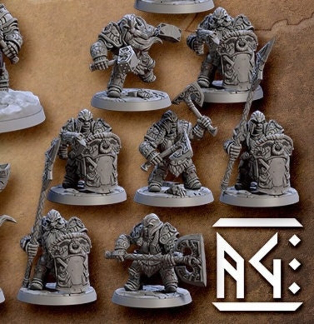 Lok Badar Defenders - Dwarf Mini - Dwarven - Artisan Guild - 3D Printed ...
