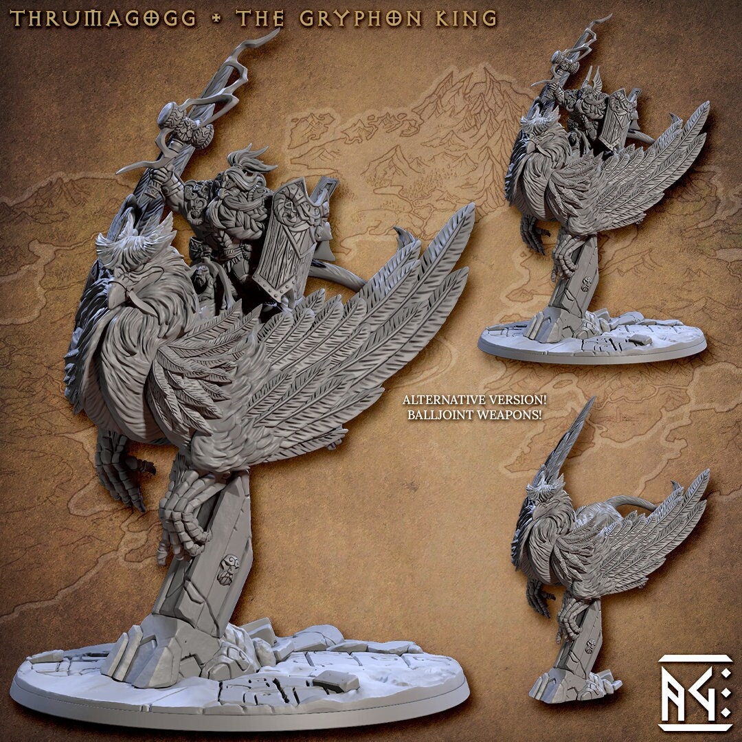 Thrumagogg the Griffin King Dwarf Griffin Mini Artisan Guild 3D Printed ...