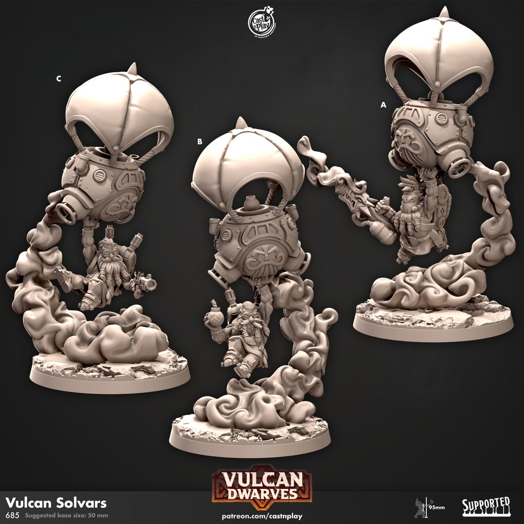 Vulcan Solvars - Vulcan Dwarves | Dwarf Miniature | Cast N Play - 3D ...