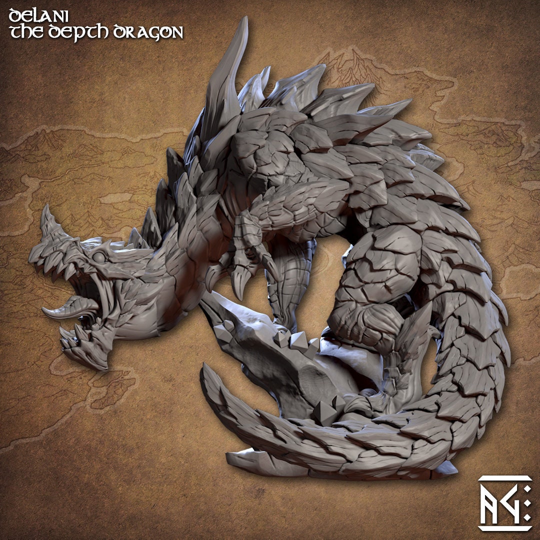Delani, the Depth Dragon - Huge Dragon Miniature | Artisan Guild | 3D ...