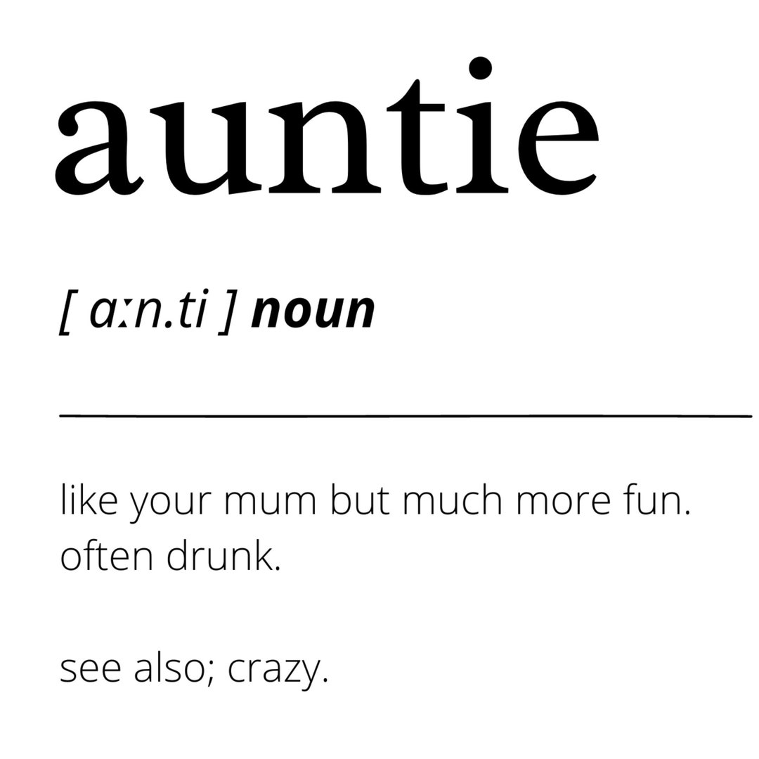 Auntie Definition Greeting Card Auntie Card Funny Card - Etsy