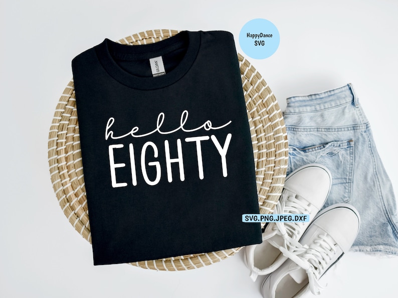 Hello Eighty SVG File | 80 | Birthday | 80th Birthday | Old | Over the ...