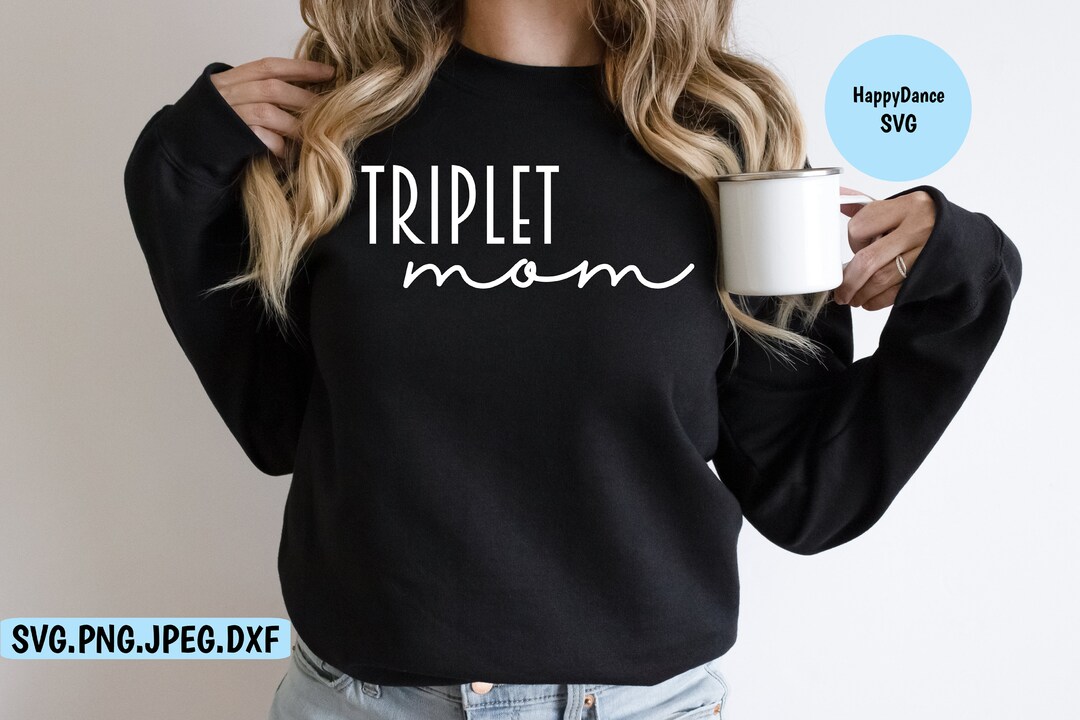 Triplet Mom SVG Digital Download-includes Svg, Jpeg, Dxf, and Png File ...
