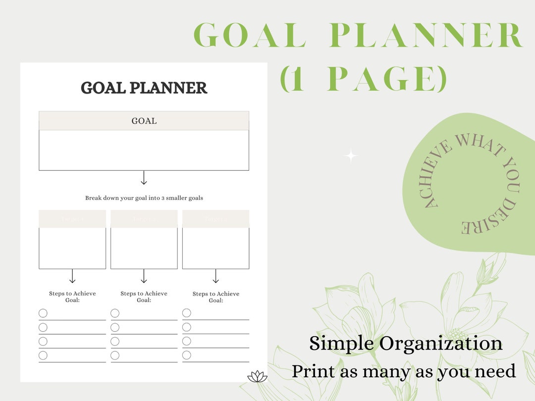 Planner Printable Goal Planning Worksheet Goal Tracking - Etsy