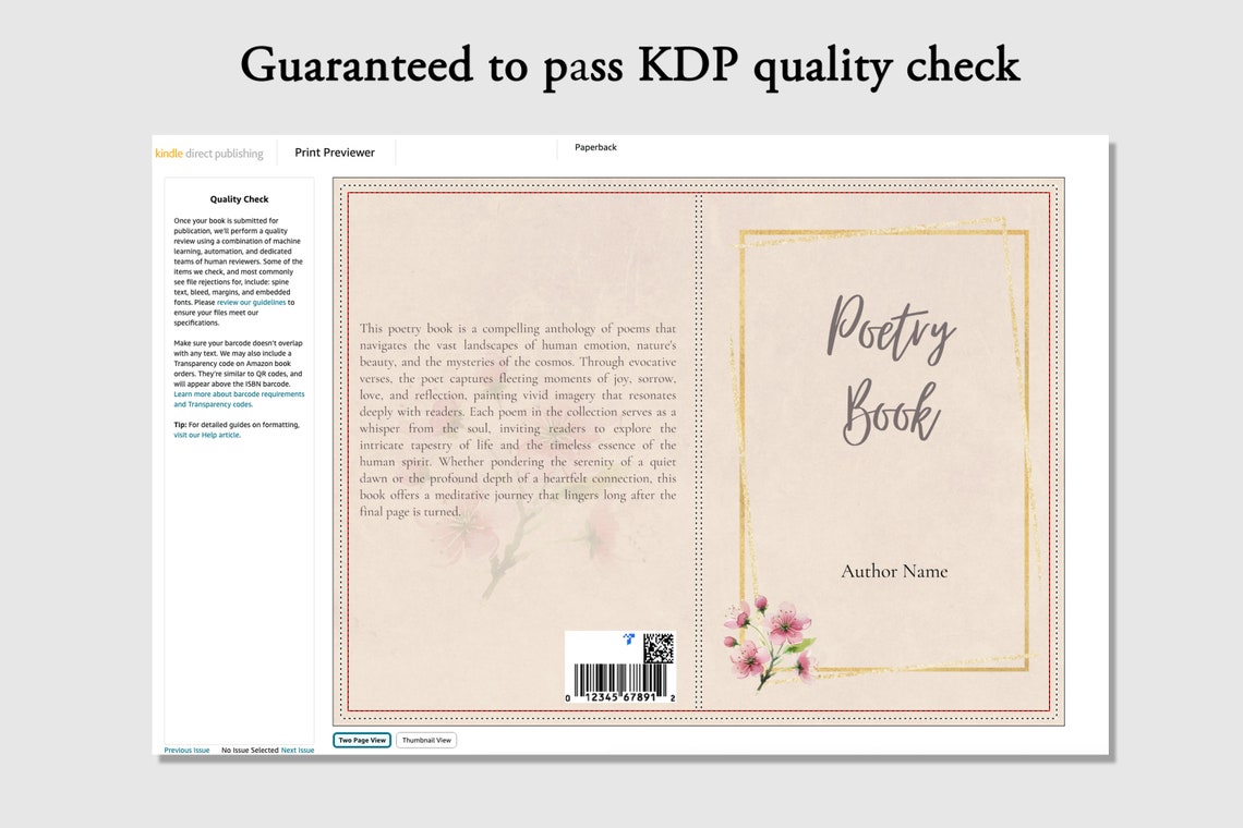 Canva Poetry Book Template, 6x9 Poem Layout, Editable Canva Interior ...
