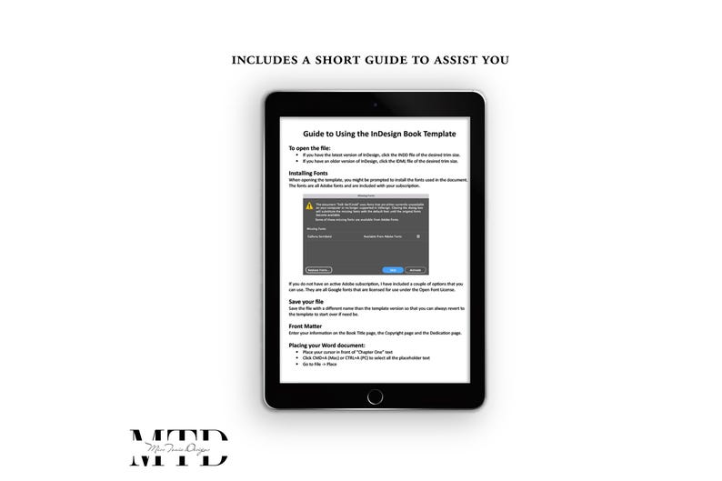 6x9 Adobe Indesign Book Template, Novel Layout (INDD & IDML Digital ...