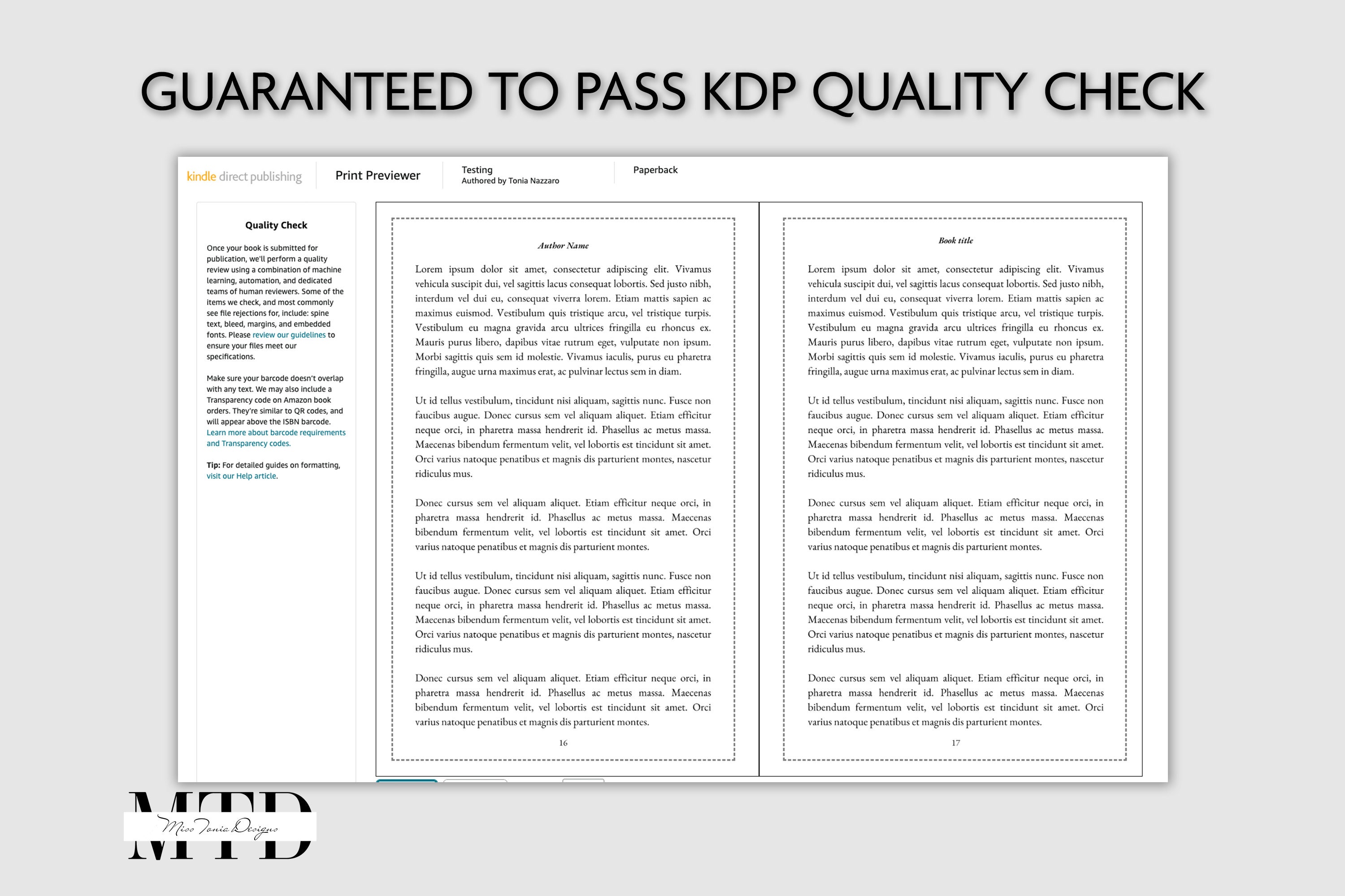 KDP Book 6x9 Template, Amazon KDP Interior, Canva Book Template, Book ...