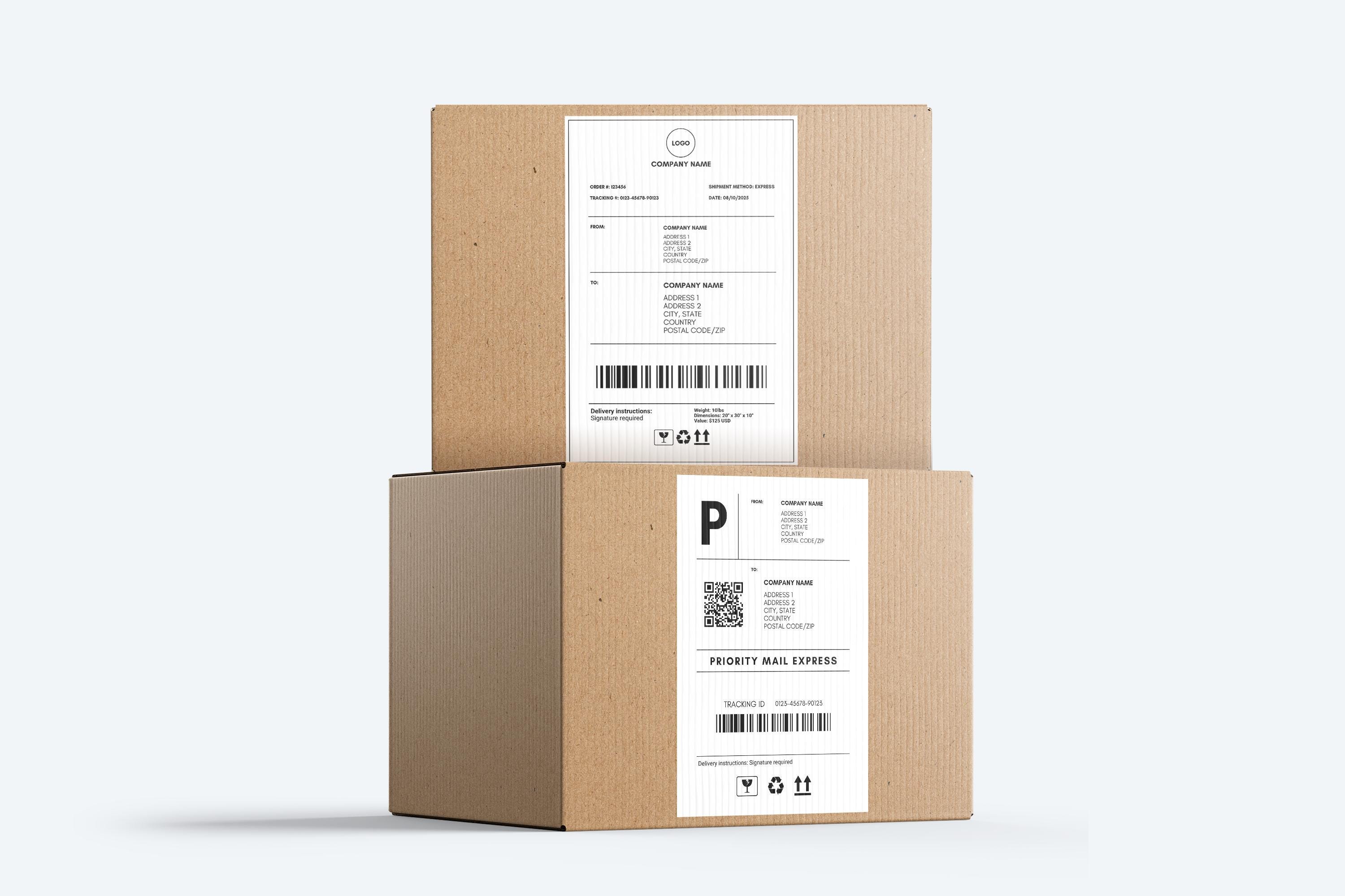 Editable Shipping Label Templates: Small Business Packaging - 4x6 ...
