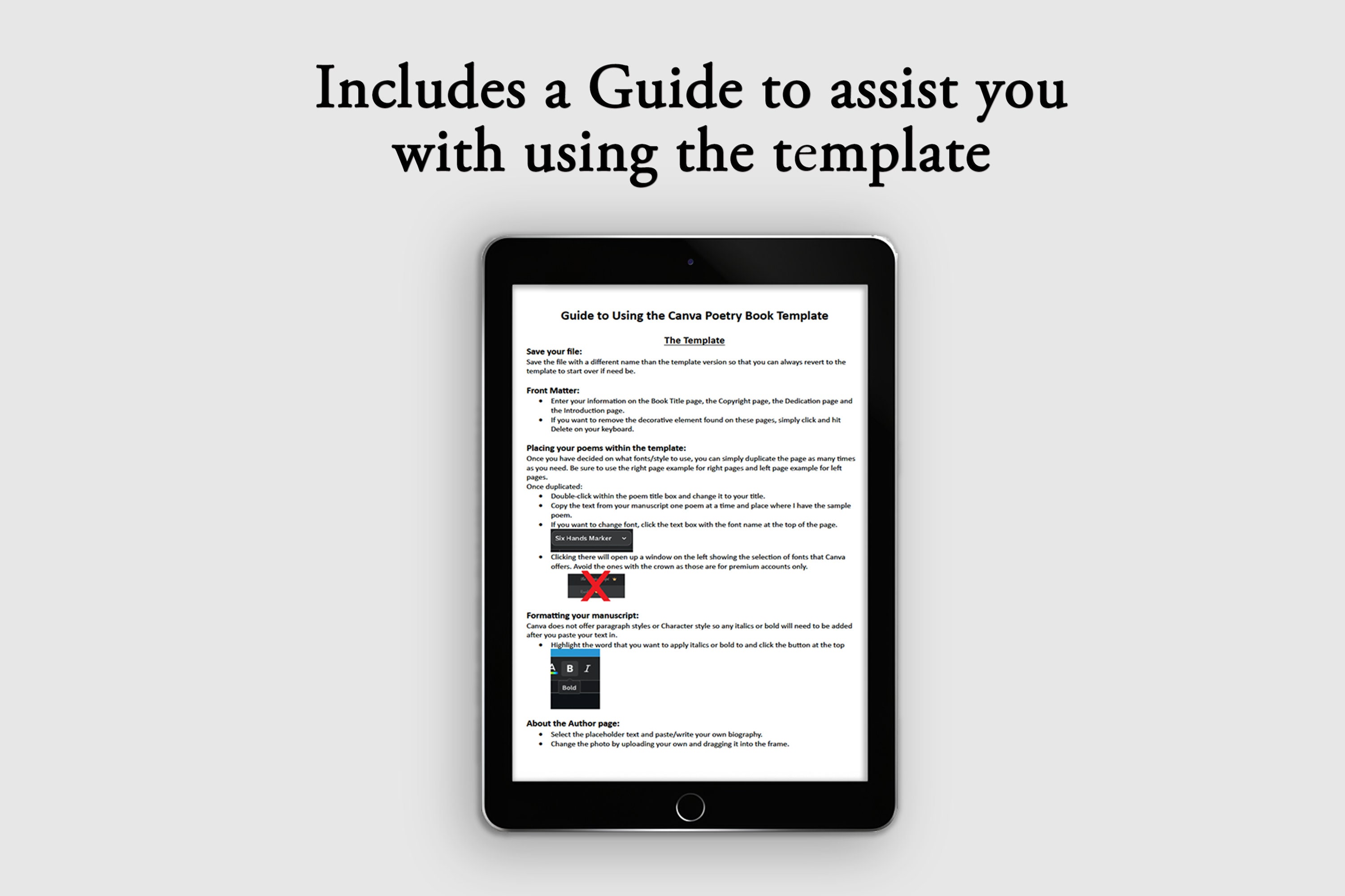 Poetry Book Template, Canva Template, 6 X 9 Poetry Book Template, Poem ...