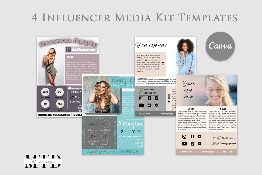 Media Kit Template, Influencer Media Kit Template, Media Kit Canva ...