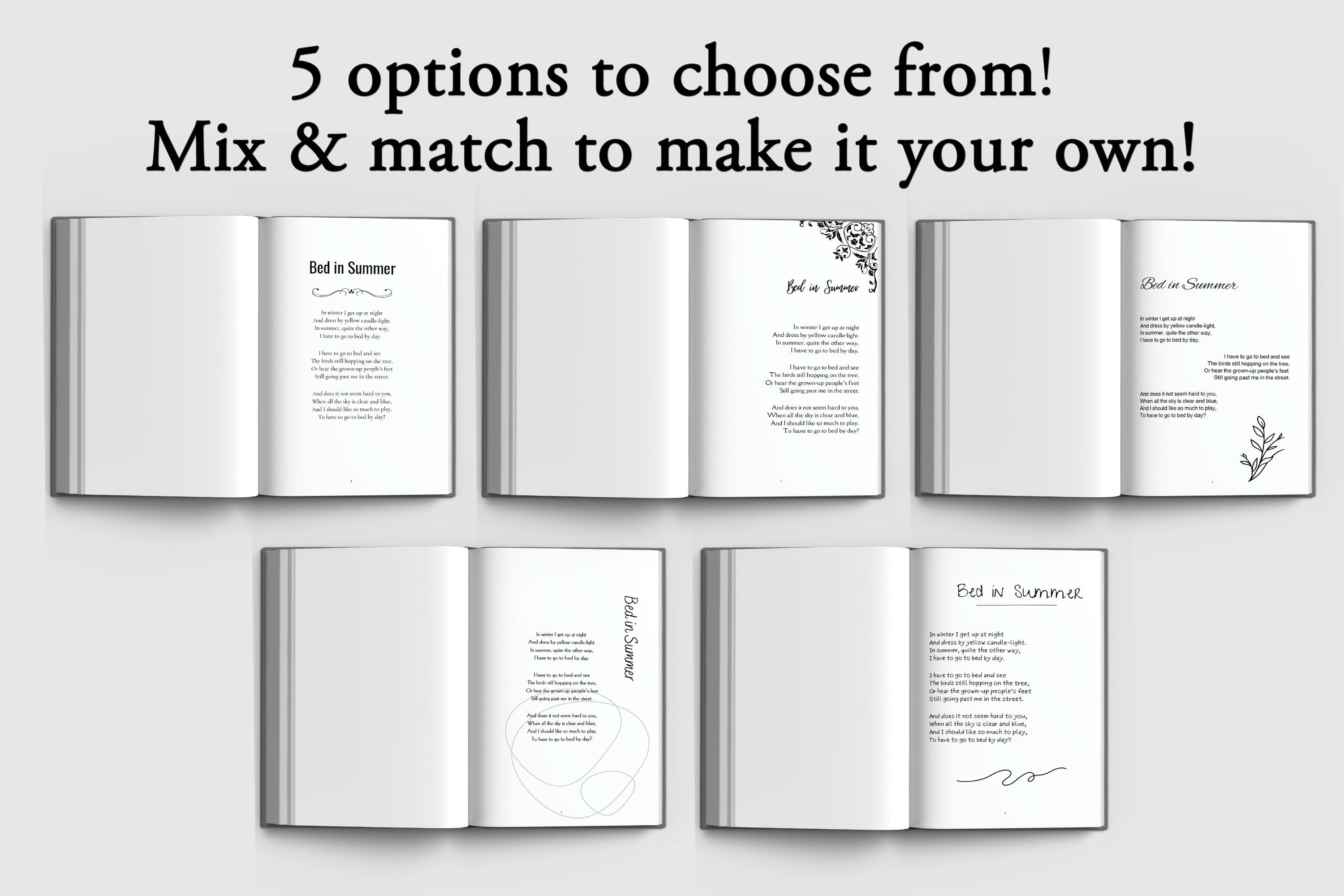 Poetry Book Template, Canva Template, 6 X 9 Poetry Book Template, Poem ...