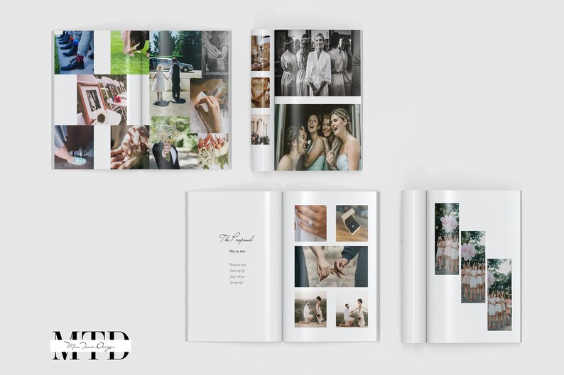Editable Wedding Magazine Template: Canva Album Design (A4 & US Letter ...