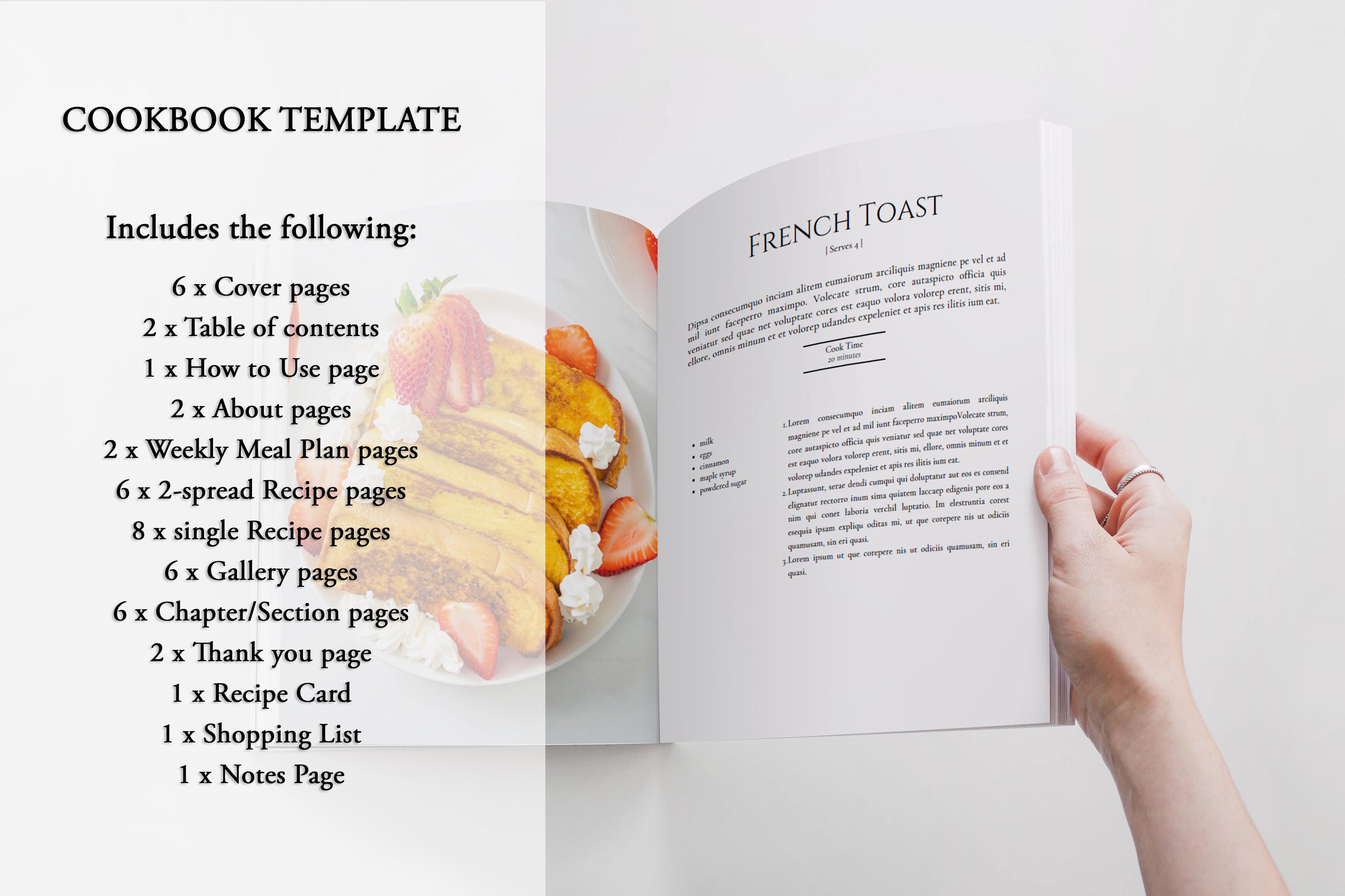 Cookbook Template, Editable Canva Recipe Book, Printable Cookbook ...