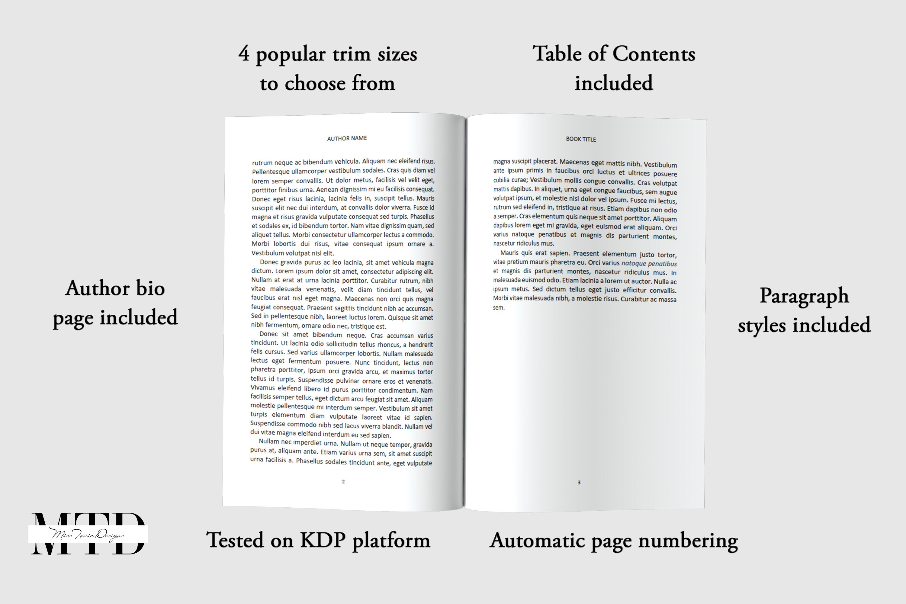 KDP Book Template, Sans Serif Font, 6x9 Word Interior (digital Download ...