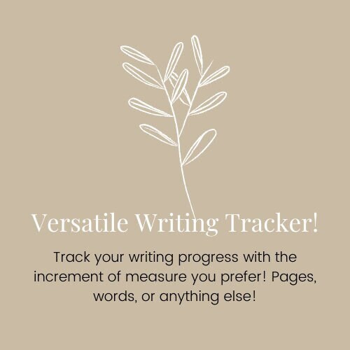 30 Day Writing Tracker, Word Tracker, Goal Tracker for Writers and ...