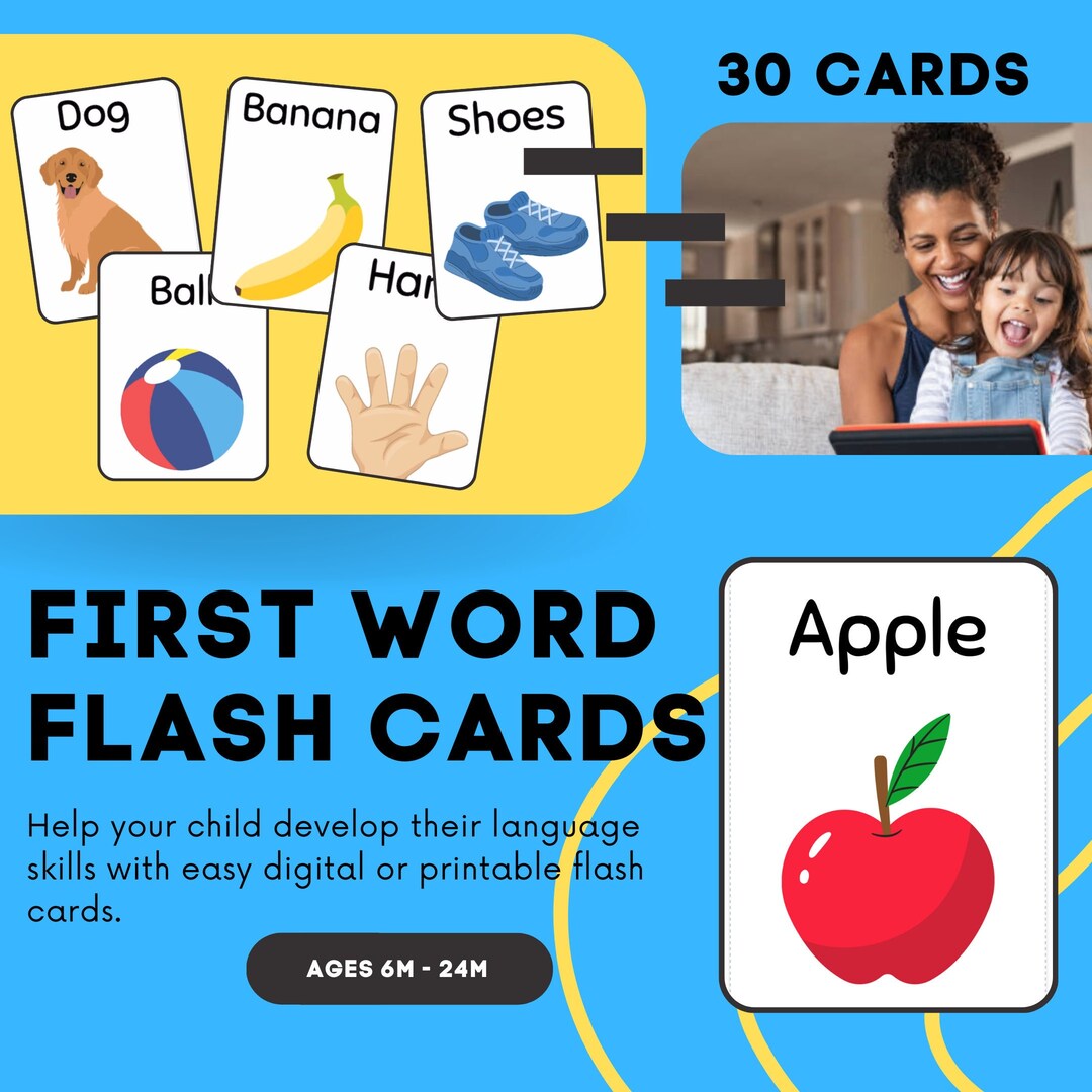 First Word Flash Cards - Etsy