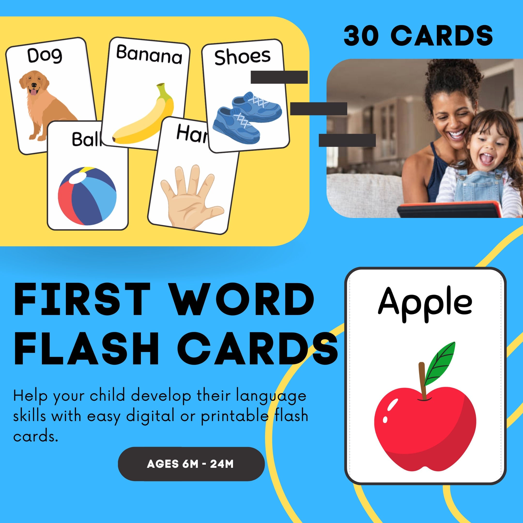 First Word Flash Cards - Etsy