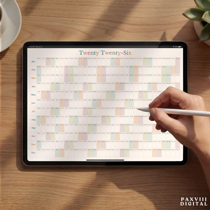 2026 Printable Year Planner | Large Wall Calendar 2026 | Yearly Wall ...