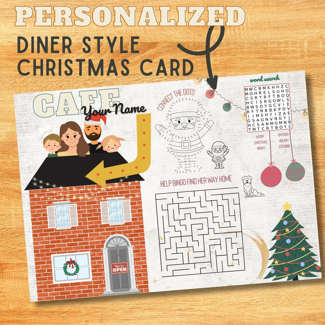 Customizable Christmas Card diner Menu - Etsy