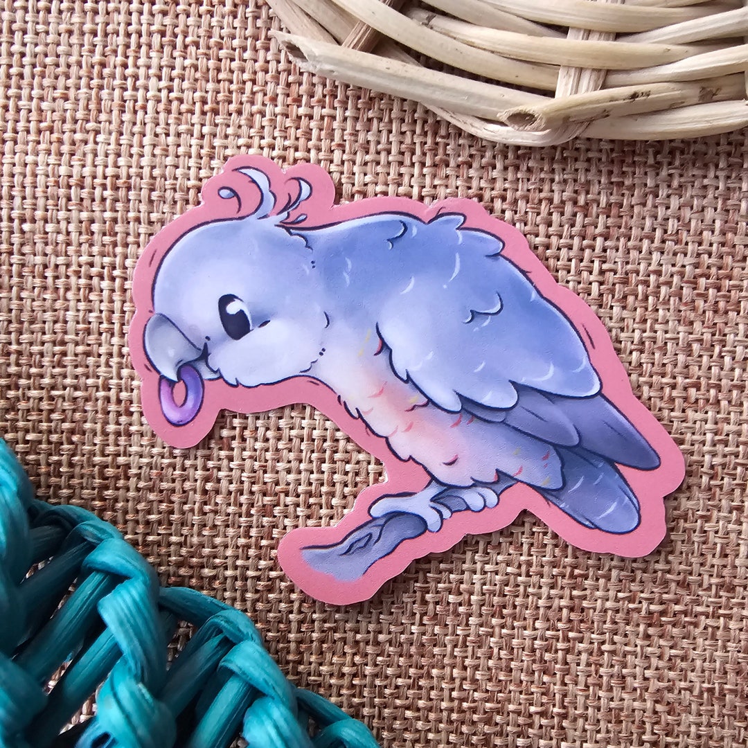 Gang-gang Cockatoo (female) - Premium Waterproof Die Cut Vinyl Sticker ...