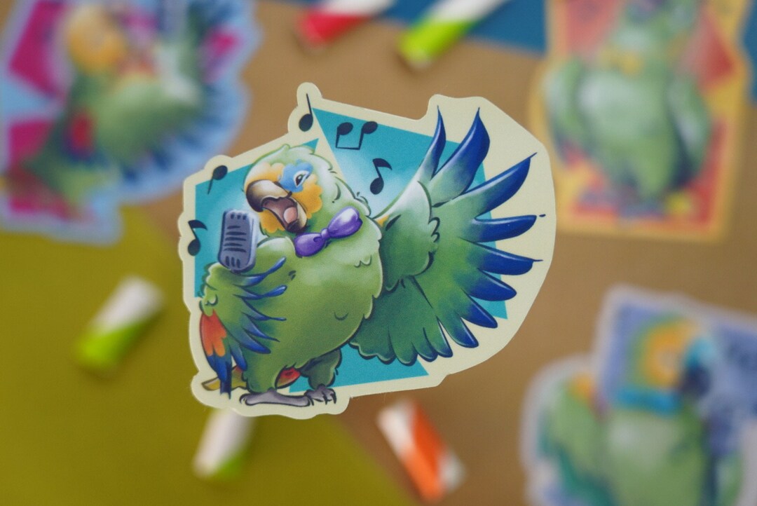 Singing Orange Winged Amazon Sticker - Premium Waterproof Die Cut Vinyl ...