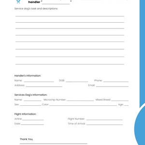 Customizable Service Dog Flight Letter Template Digital Print Email - Etsy